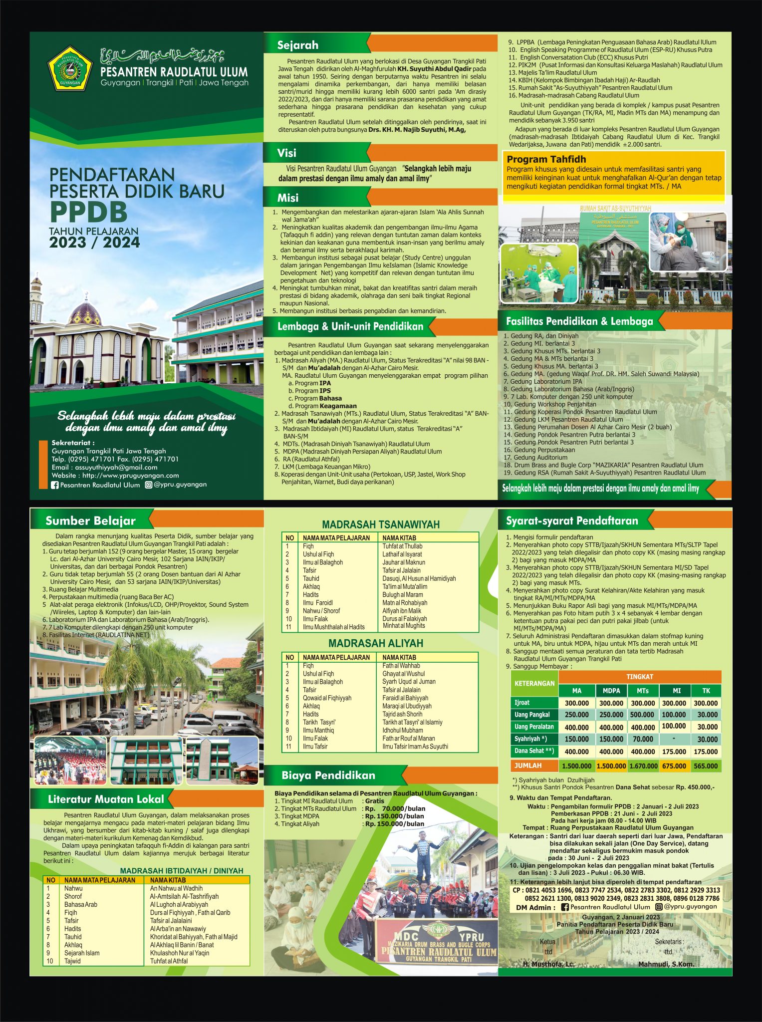 Brosur PPDB Tahun Ajaran 2023-2024 | Pesantren Raudlatul Ulum